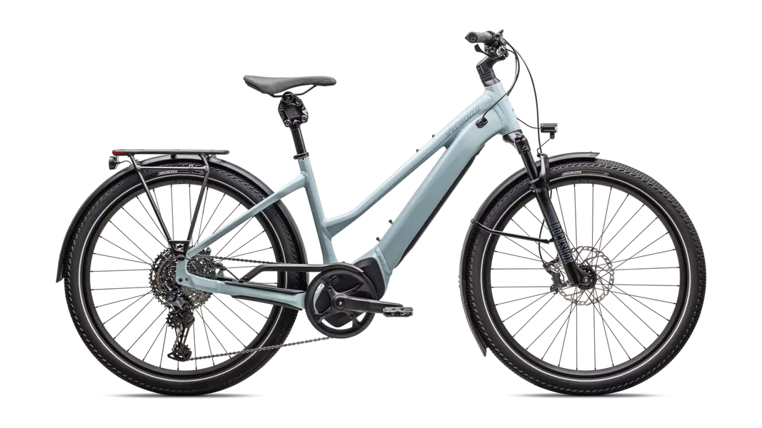 Turbo Vado 5.0 Step-Through - XL - Satin Seafoam / Lapis Pearl / Glacial Metallic | TheFlow.bike